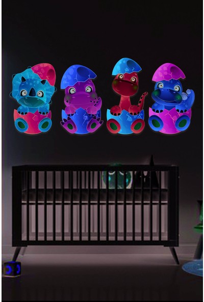 Sepet Yıldızı Yumurtadan Çıkan Bebek Dinazorlar Çocuk Odası Sticker 100X40 cm