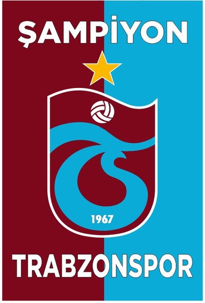 Flama Bayrak Şampiyon Trabzonspor Bayrağı Çift Yönlü Raşel Kumaş 200 x 300 cm Standart Flama Bayrak Şampiyon Trabzonspor Bayrağı Çift Yönlü Raşel Kumaş 200 x 300 cm Standart
