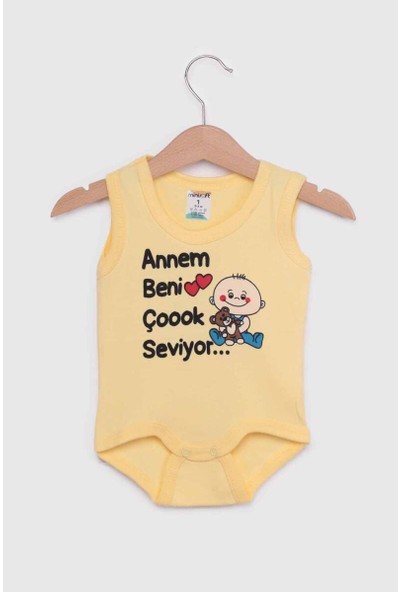 Annem Beni Çok Seviyor Bebek Zıbın | Sarı Annem Beni Çok Seviyor Bebek Zıbın | Sarı