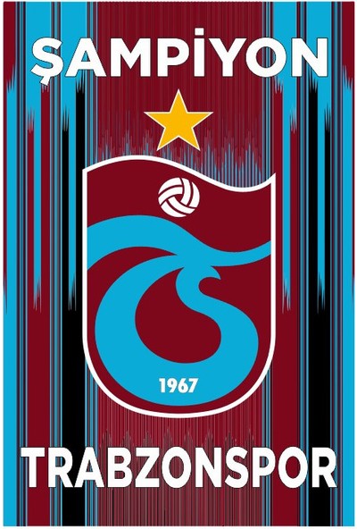 Flama Bayrak Şampiyon Trabzonspor Bayrağı Çift Yönlü Raşel Kumaş 150 x 225 cm Keşan
