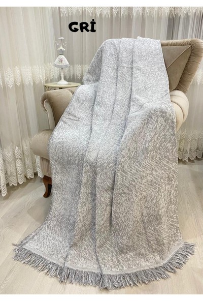 Özlü Home Özlü Home kol Kapatan Lüks Pamuklu Koltuk Örtüsü Gri 170X354