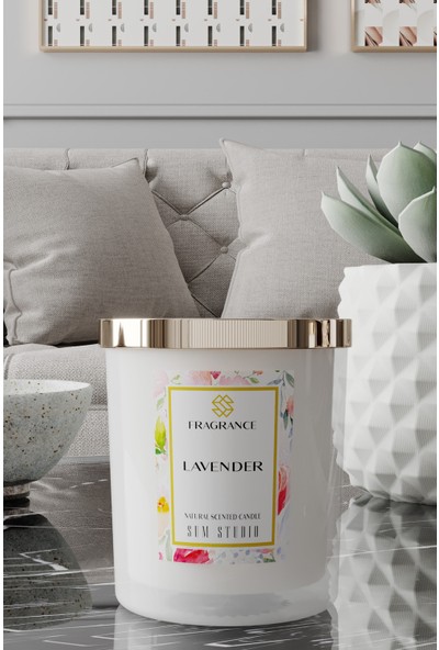Sum Studıo Lavanta Kokulu Pamuk Fitilli Doğal Mum 180 gr
