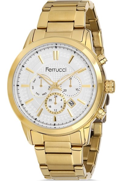 Ferrucci Takvim Aktif Çelik Kasa Kordon Erkek Kol Saati