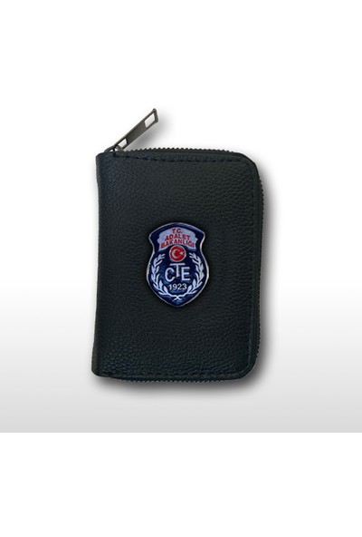 Baylino Fermuarlı Pvc Kart Bölmeli Mavi Adalet Bakanlık Rozetli Cüzdan