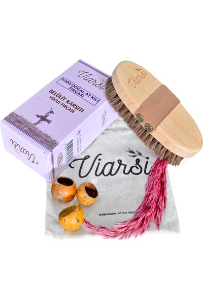 Viarsi Selülit Karşıtı Doğal At Kılı Selülit Fırçası Viarsi