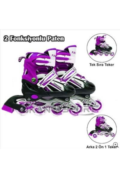 Avessa Işıklı Teker Çift Sıra Ayarlanabilir Paten (Ürün Içerisinde Teker Aparatları Mevcuttur) Avessa Işıklı Teker Çift Sıra Ayarlanabilir Paten (Ürün Içerisinde Teker Aparatları Mevcuttur)