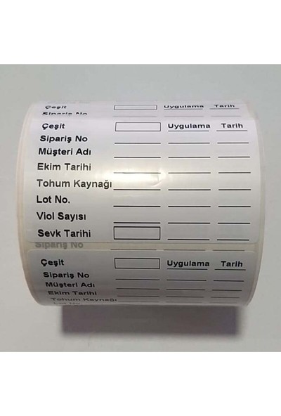 Agro Turkey Tohum Etiketi 750 Adet