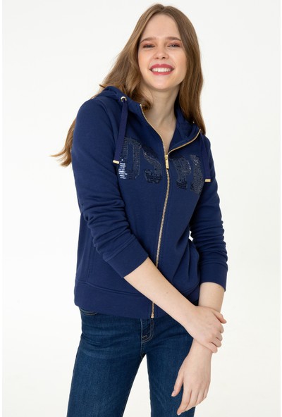 U.S. Polo Assn. Bayan Lacivert Sweat Shirt Basic