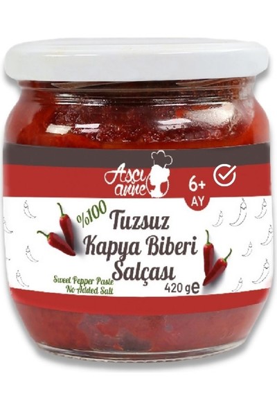 Aşçı Anne Tuzsuz Kapya Biberi Salçası (6+Ay) Aşçı Anne Tuzsuz Kapya Biberi Salçası (6+Ay)