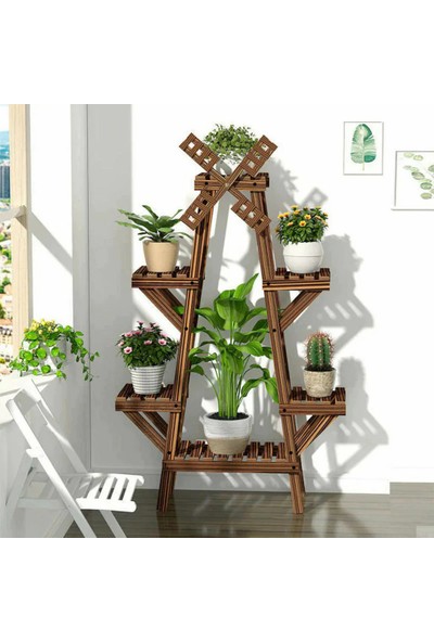 Ahşap Dekoratif Çiçeklik Saksılık Balkon Bahçe Standı Ahşap Dekoratif Çiçeklik Saksılık Balkon Bahçe Standı