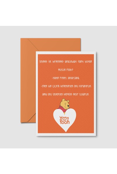 Hrs Hrs winnie The Pooh Kartpostal - Tebrik Kartı Zarf