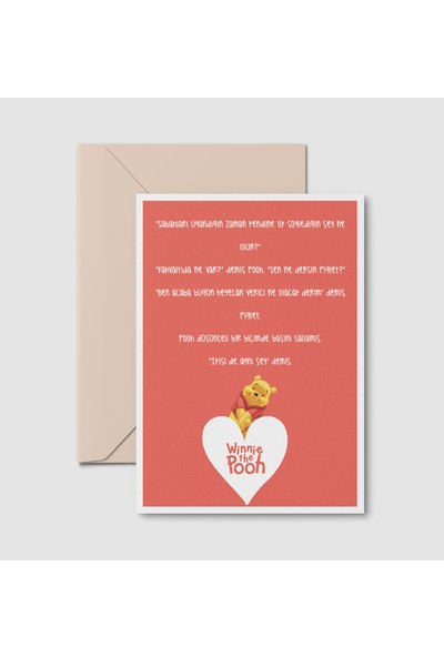 Hrs Hrs winnie The Pooh Kartpostal - Tebrik Kartı Zarf