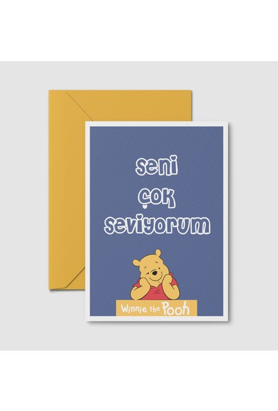 Hrs Hrs winnie The Pooh Kartpostal - Tebrik Kartı Zarf