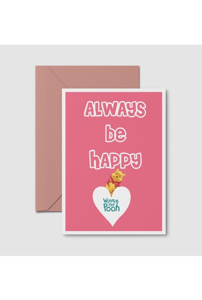Hrs Winnie The Pooh Kartpostal - Tebrik Kartı Zarf