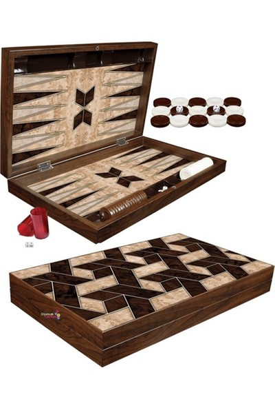 Megame Geometrik Tavla, Yenigün Tavla, Ahşap Tavla, Lüx Tavla, Pul Koyma Gözlü Tavla