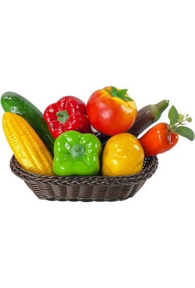 Nettenevime Yapay Sebze Sepeti 8 Adet Sebze ve Sepet