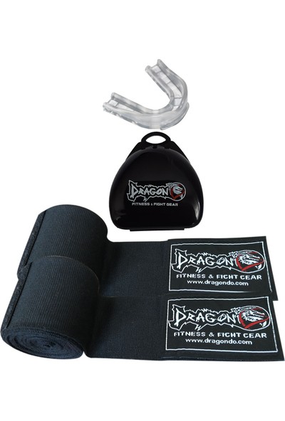 Dragon Boks Bandajı Elastik Bandaj (Çift) ve Dragon Dişlik 2'li Set
