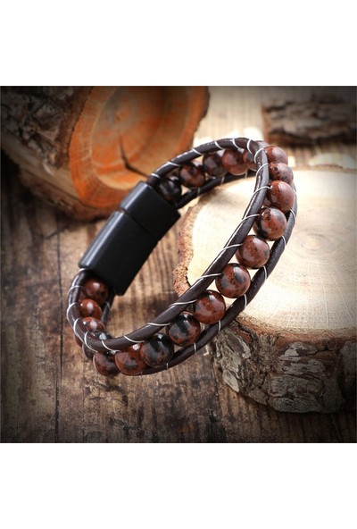 İdin Doğaltaş Deri Bileklik
