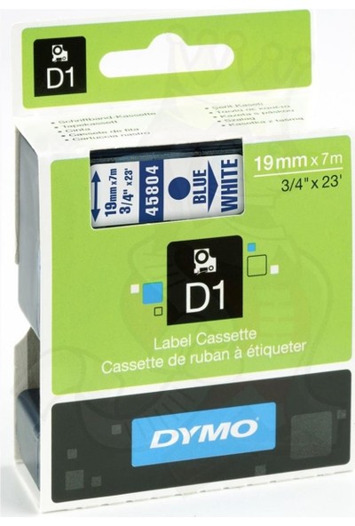 Dymo D1 Yedek Şerit 19 mm x 7 M - Siyah / Beyaz Dymo D1 Yedek Şerit 19 mm x 7 M - Siyah / Beyaz