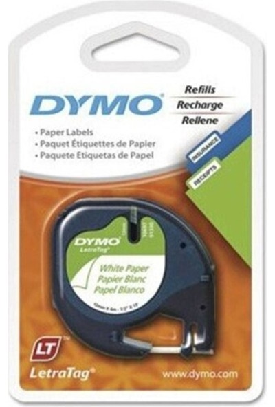 Dymo Letratag Yedeği 12 Mm. x 4 M. Kağıt Beyaz Dymo Letratag Yedeği 12 Mm. x 4 M. Kağıt Beyaz