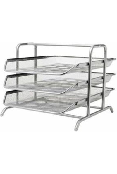 Cassa 8933 3'lü Tel Evrak Rafı Gümüş Cassa 8933 3'lü Tel Evrak Rafı Gümüş