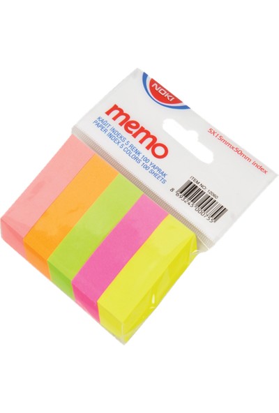 Noki Memo 12060 Yapışkanlı Film Index 50 x 15 mm 20 Yaprak x 5 Adet - Karışık Renk Noki Memo 12060 Yapışkanlı Film Index 50 x 15 mm 20 Yaprak x 5 Adet - Karışık Renk