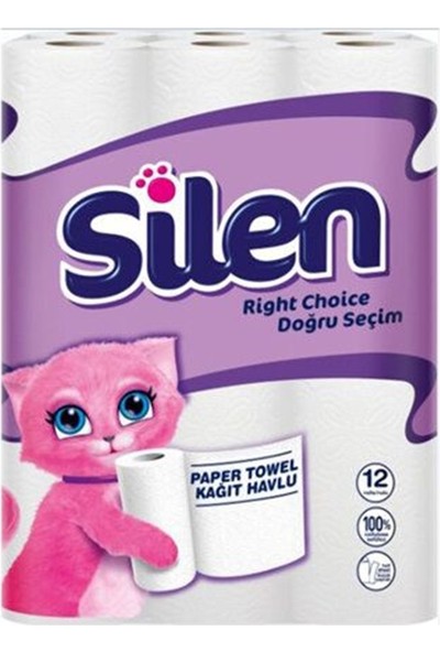 Silen Kağıt Havlu Çift Katlı 21.5 x 13.4 cm 85 Yaprak - 12 Adet