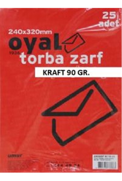 Oyal 24X32 Cm. Torba Zarf Kraft 25'li Paket Oyal 24X32 Cm. Torba Zarf Kraft 25'li Paket