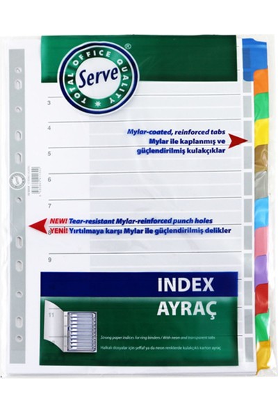 Serve Sv 5525-K Ayraç 1-12 Renkli Serve Sv 5525-K Ayraç 1-12 Renkli