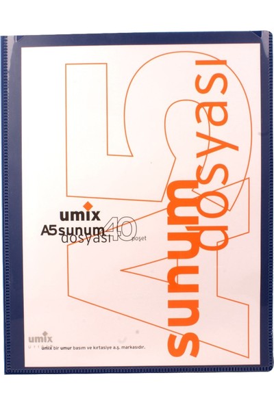Umix A5 Sunum Dosyası 40'lı Lacivert Umix A5 Sunum Dosyası 40'lı Lacivert