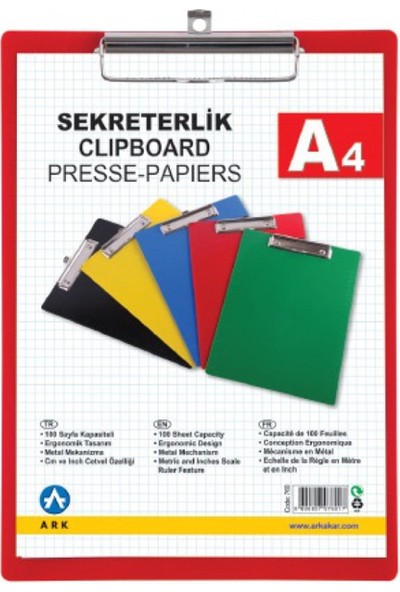 Ark Sekreterlik A4 Kapaksız Şeffaf Plastik