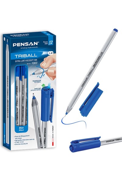 Pensan Triball Tükenmez Kalem 12'li Paket Mavi Pensan Triball Tükenmez Kalem 12'li Paket Mavi