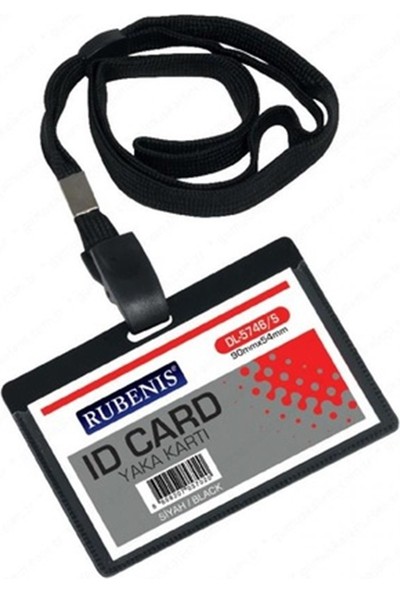 Rubenis Yaka Kartı Klipsi Siyah 10'lu Paket