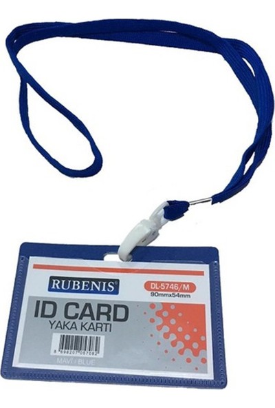 Rubenis Yaka Kartı Klipsi Mavi 10'lu Paket