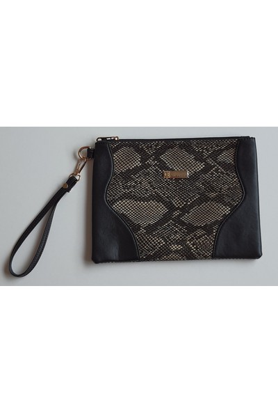 Oueen Elizabeth Marka Yılan Derisi Desenli Kadın Portföy Çanta