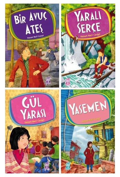 Hasan Nail Canat 4 Kitap Set / Bir Avuç Ateş - Yaralı Serçe - Gül Yarası - Yasemen Hasan Nail Canat 4 Kitap Set / Bir Avuç Ateş - Yaralı Serçe - Gül Yarası - Yasemen