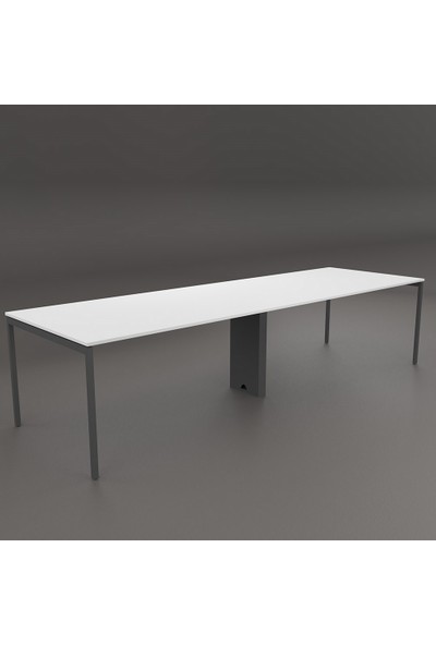Akr Ofis Ear Toplantı Masası Orta Ayaklı Beyaz