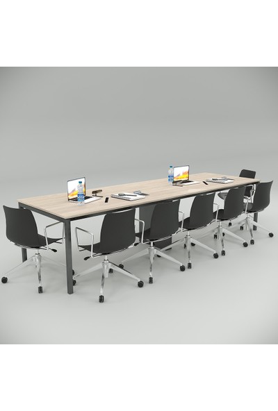 Akr Ofis Ear Toplantı Masası Orta Ayaklı (Yenice Meşe)