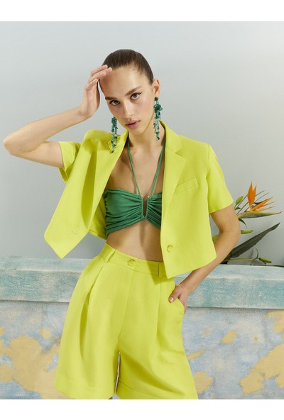 Nocturne Kısa Kollu Crop Ceket Nocturne Kısa Kollu Crop Ceket