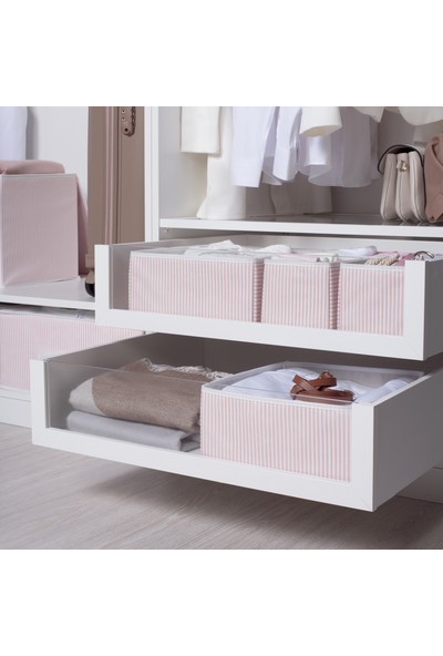Ocean Home Pembe Çizgili Çekmece İçi Organızer Set Ocean Home Pembe Çizgili Çekmece İçi Organızer Set