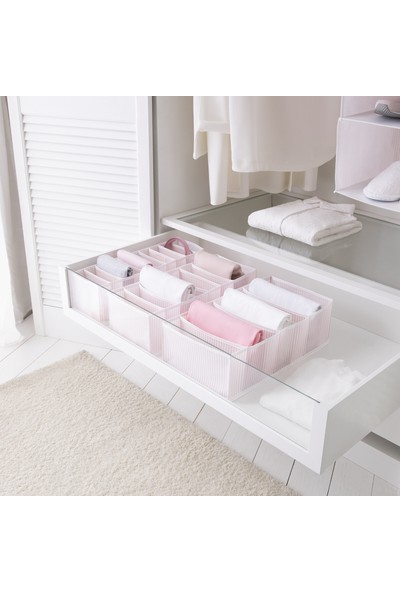 Ocean Home 3'lü Set Pembe Çizgili Bölmeli Çekmece Içi Düzenleyici Ocean Home 3'lü Set Pembe Çizgili Bölmeli Çekmece Içi Düzenleyici