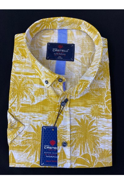 Büyük Beden Hawaii Erkek Keten Gömlek