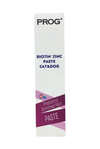 Prog Biyotin Çinko Deri ve Tüy Destekleyici Kedi Köpek Vitamin 100 gr Prog Biyotin Çinko Deri ve Tüy Destekleyici Kedi Köpek Vitamin 100 gr