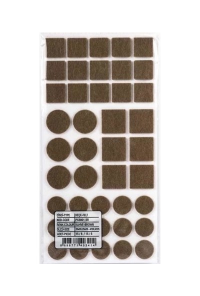 Alıon Yapışkanlı Keçe - Zemin Koruyucu Karışık Ebatlı 3 Paket Alıon Yapışkanlı Keçe - Zemin Koruyucu Karışık Ebatlı 3 Paket