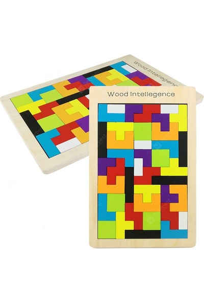 Moda Evim Ahşap Renkli Tetris Puzzle Moda Evim Ahşap Renkli Tetris Puzzle