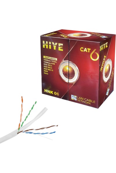 Hiye Hnk-06Cat6 Kablo 24AWG 305 MT Hiye Hnk-06Cat6 Kablo 24AWG 305 MT