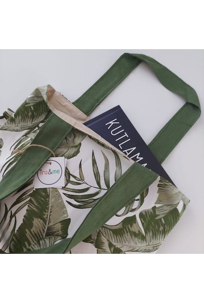 İra&Me Yaprak Desenli Bez Çanta