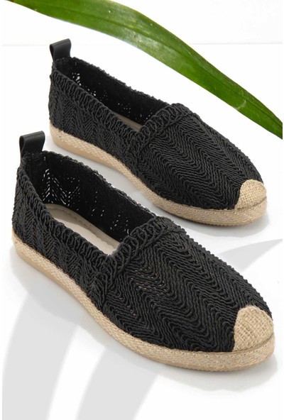 Bambi Siyah Örgü Kadın Espadril K01823300016