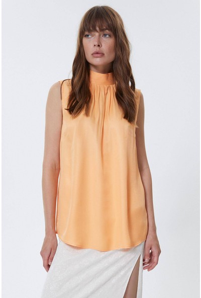 Stella Pulvis Desenli Drape Detaylı Bayan Bluz Stella Pulvis Desenli Drape Detaylı Bayan Bluz