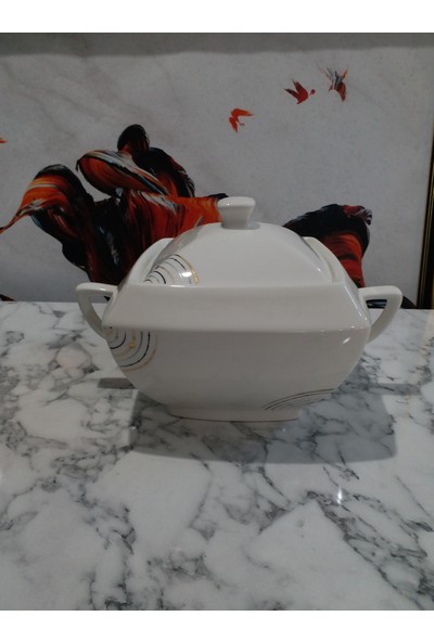 Emsan Porselen Bone Çorba Tenceresi 31,5 x 22,5 x 20 cm